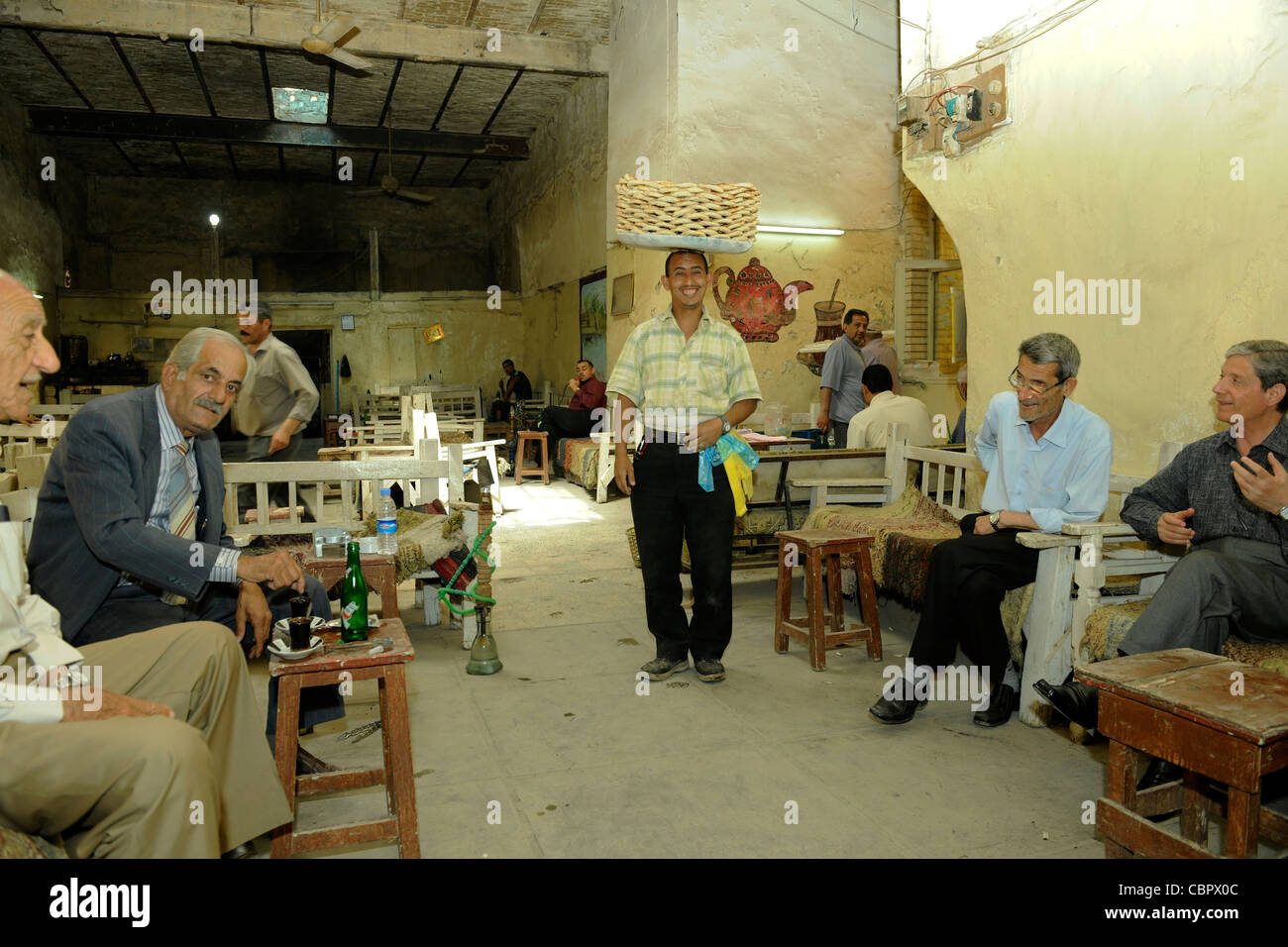 A traditional tea (chai) house with a 500 year history in Baghdad, Iraq ...