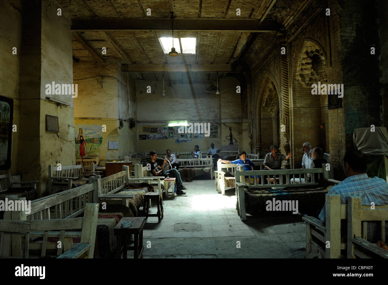 A traditional tea (chai) house with a 500 year history in Baghdad, Iraq ...