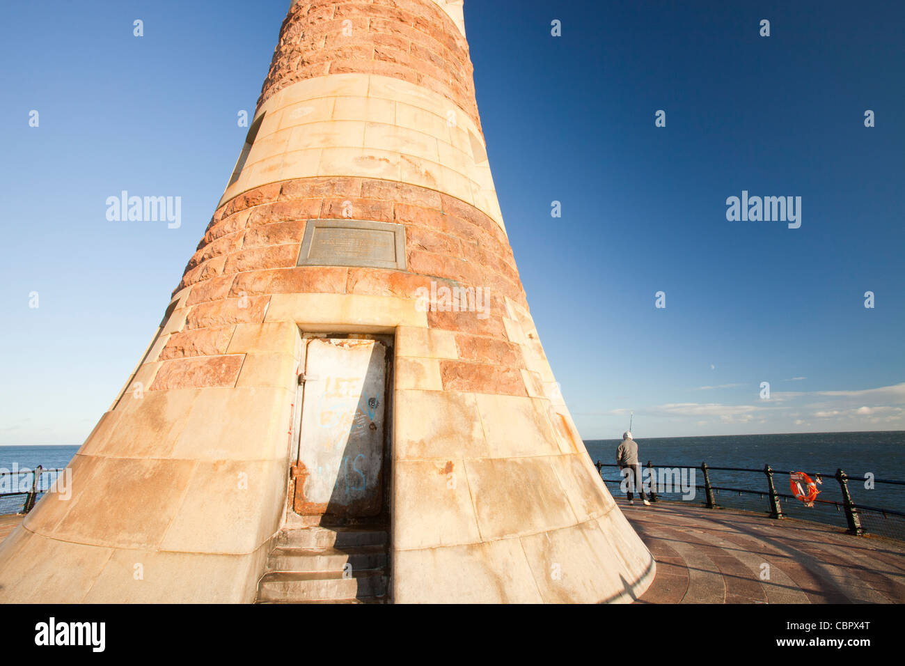 The lighthouse on the end of Roker Pier in Sunderland North East, UK ...