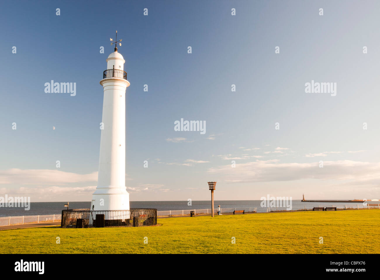 Seaburn Park Lighthouse north of Sunderland on the North East coast, UK ...