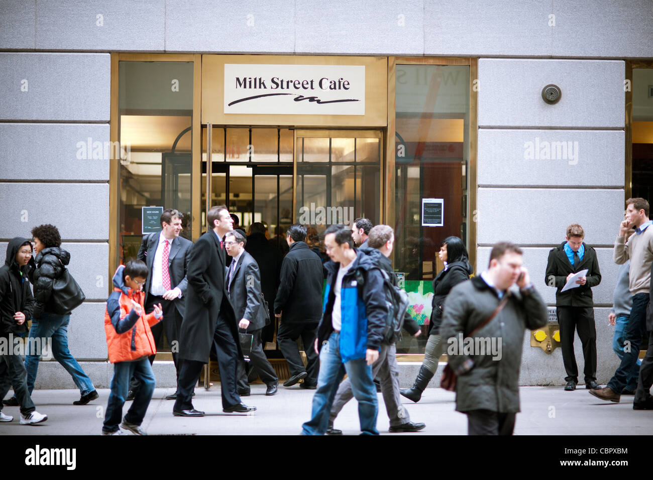 The Milk Street Cafe on Wall Street in Lower Manhattan in New York ...