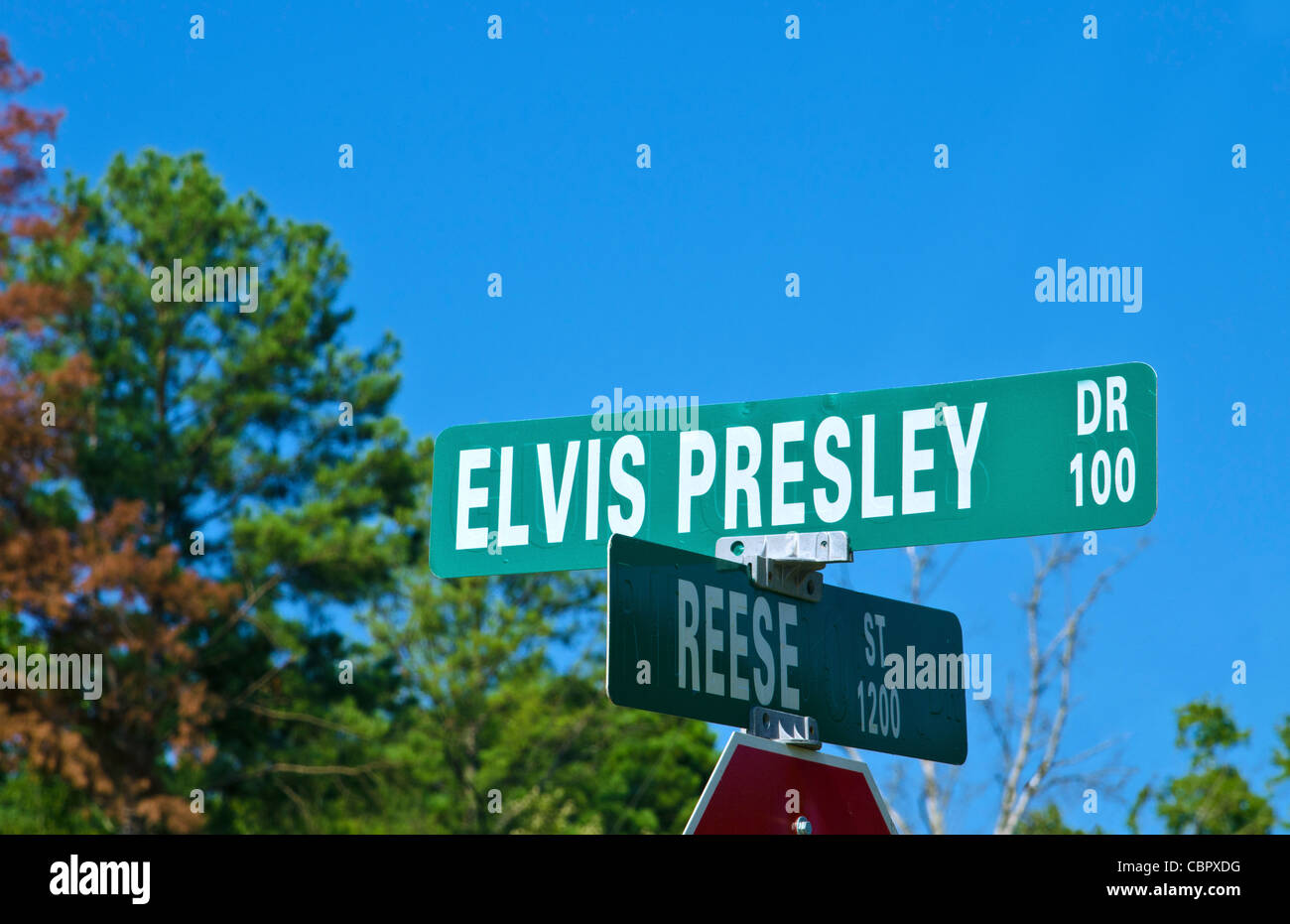 Elvis Presley Drive in Tupelo Mississippi road sign of his birth place ...