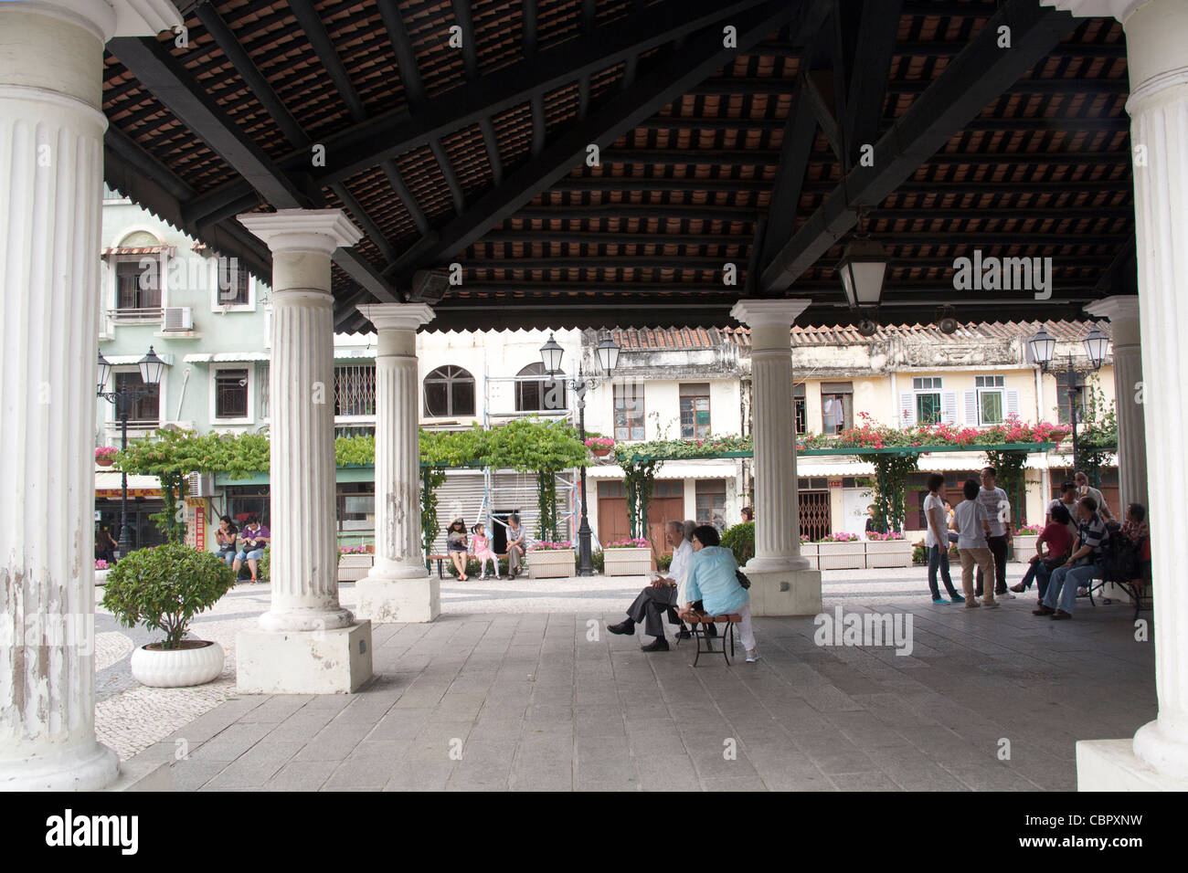 Portico structure or the Taipa Old Market, Taipa Macau Stock Photo - Alamy