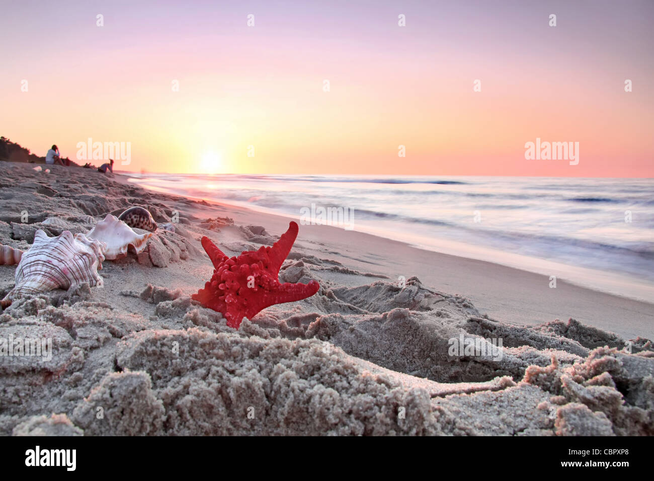 Calmness. Beautiful sunset at Baltic sea Stock Photo - Alamy