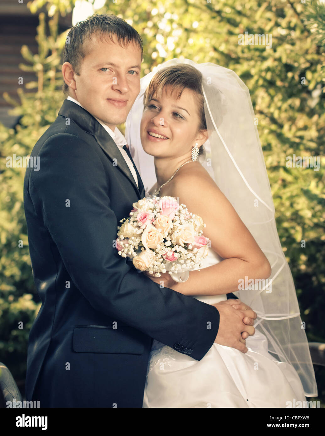 Bride with groom Stock Photo - Alamy