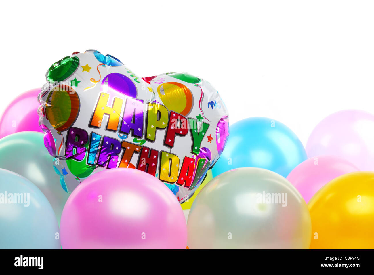 Balloons for birthday party decorations Stock Photo - Alamy
