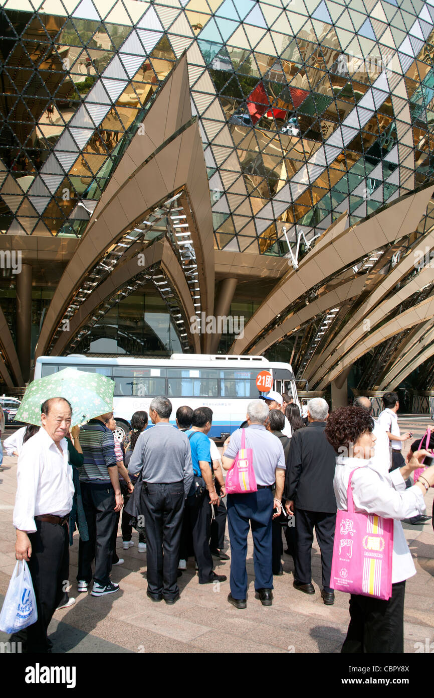Tour party arriving at the Casino Grand Lisboa Macau SAR China Stock ...
