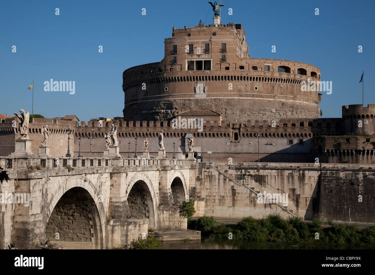 Sant Angelo Castle and Bridge in the Vatican City, Rome, Italy Stock ...