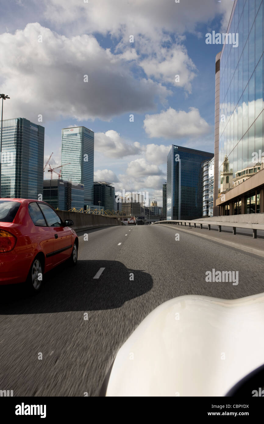 Car on dual carriage way Stock Photo - Alamy