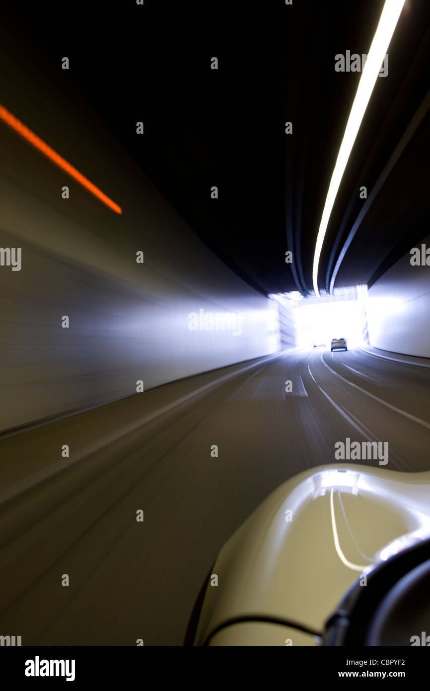 Car driving through tunnel Stock Photo - Alamy