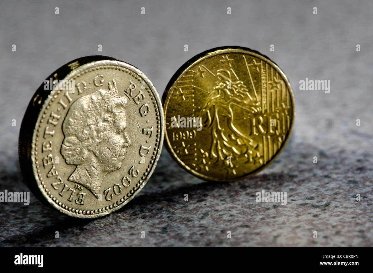 Pound v Euro Stock Photo - Alamy