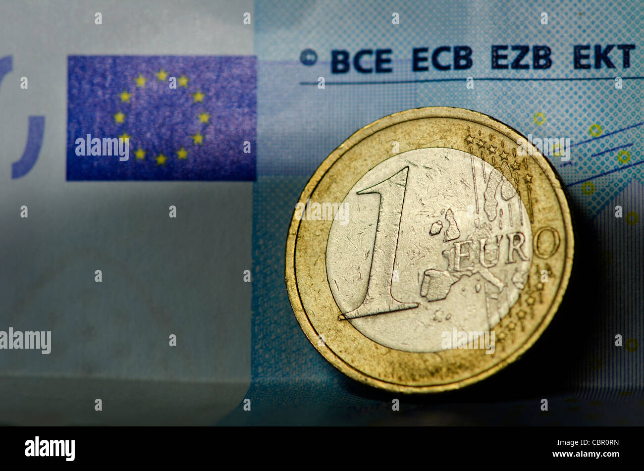 One Euro coin Stock Photo - Alamy