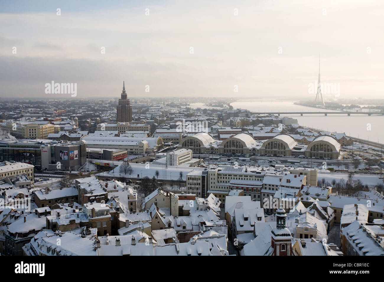 top view of winter Riga, Latvia Stock Photo - Alamy