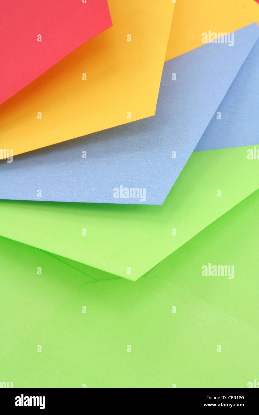 colorful envelopes close up shot for background Stock Photo - Alamy