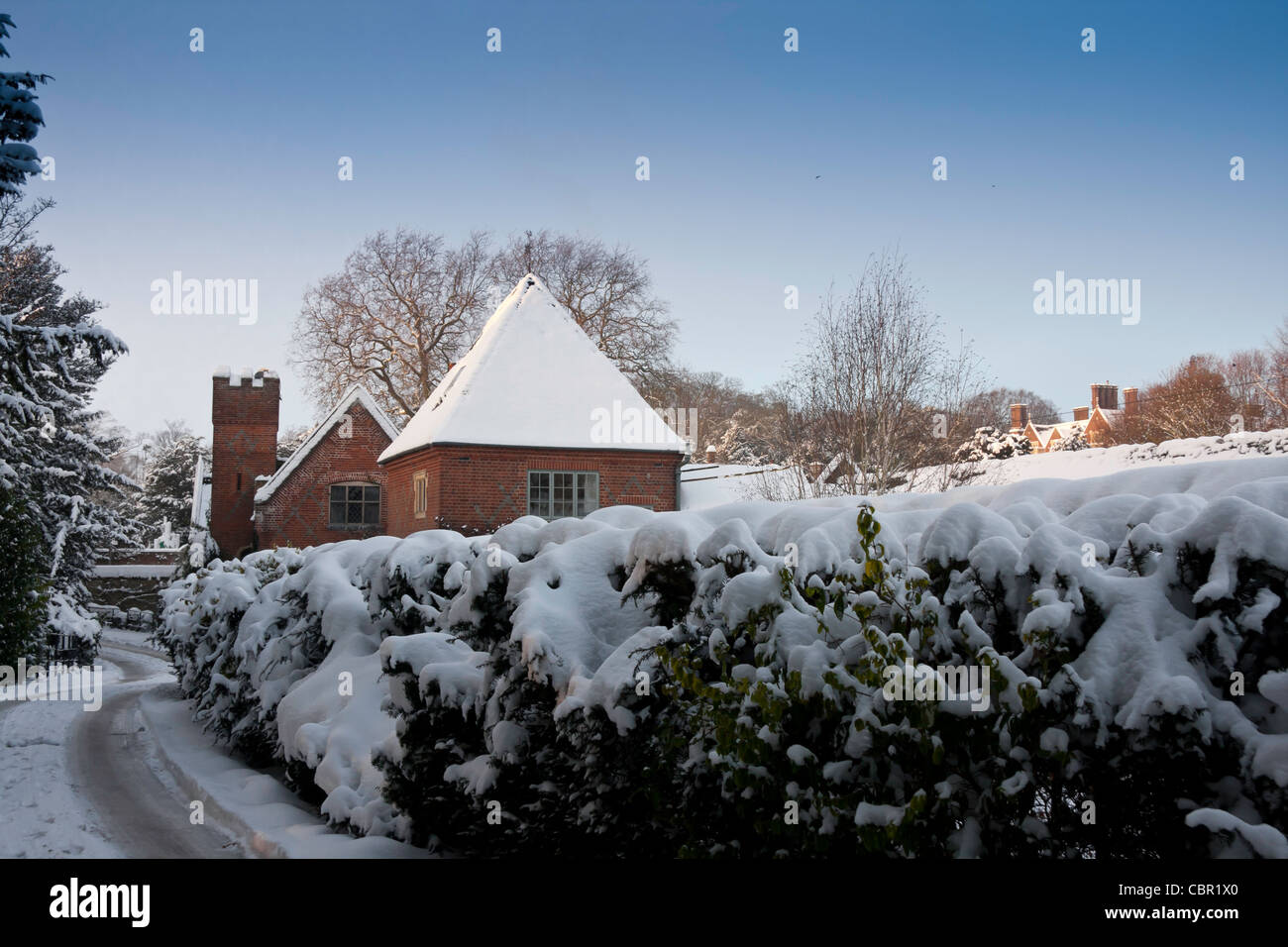 Old house in the snow Stock Photo - Alamy