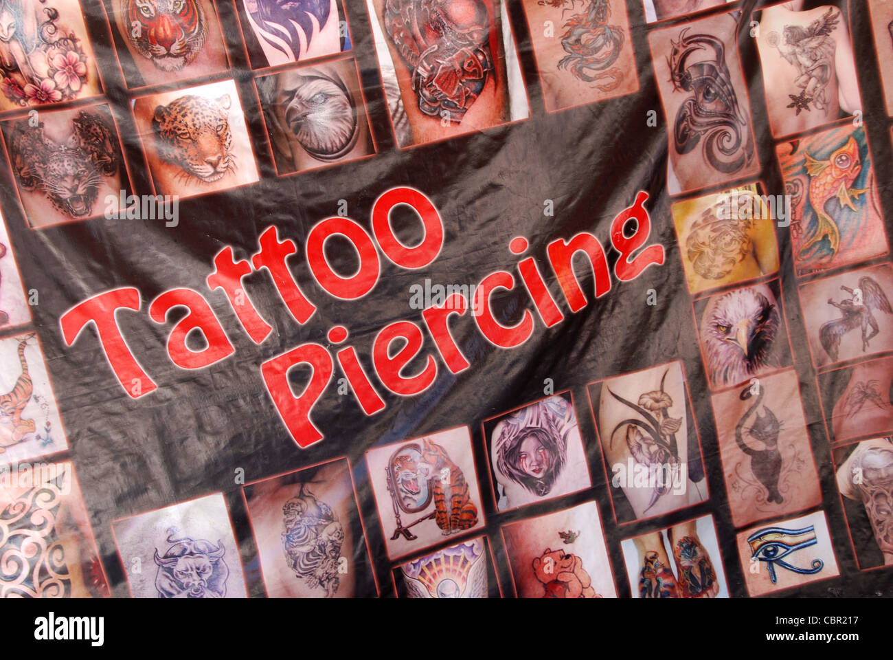 Tattoo piercing parlour Icmeler Turkey Europe Stock Photo - Alamy
