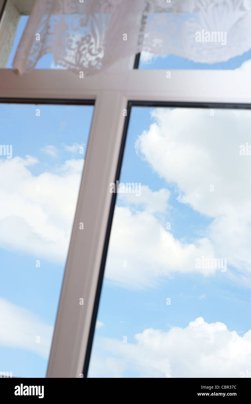 blue sky in a window Stock Photo - Alamy
