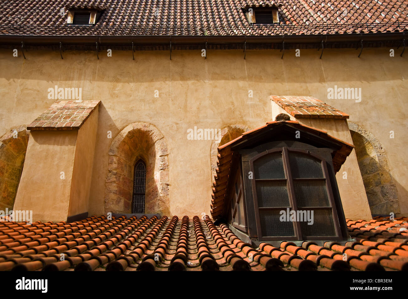 roof fragment element old design building in Prague Stock Photo - Alamy