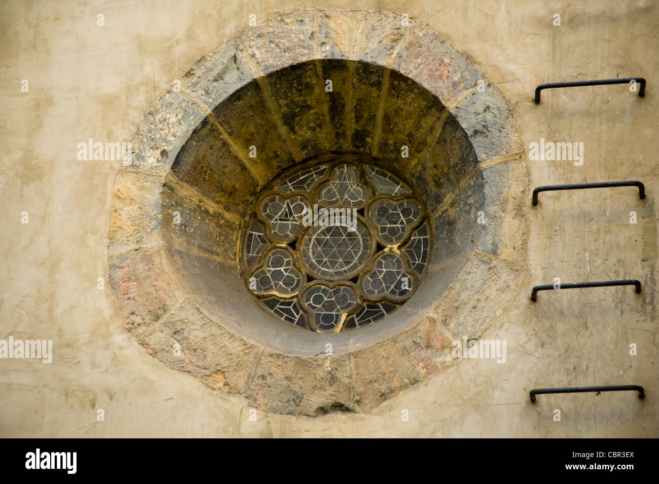 decor decorative window round rounded old town Prague Stock Photo - Alamy