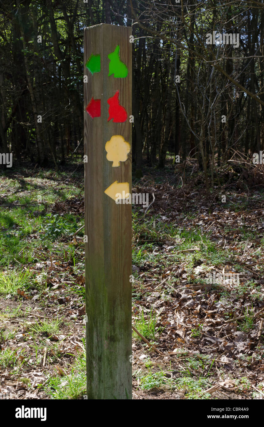 Walks marking post Stock Photo - Alamy