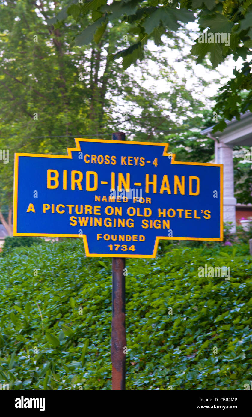 Sign for Bird In the Hand Pennsylvania in Lancaster area of Amish ... Sign for Bird In the Hand Pennsylvania in Lancaster area of Amish ...