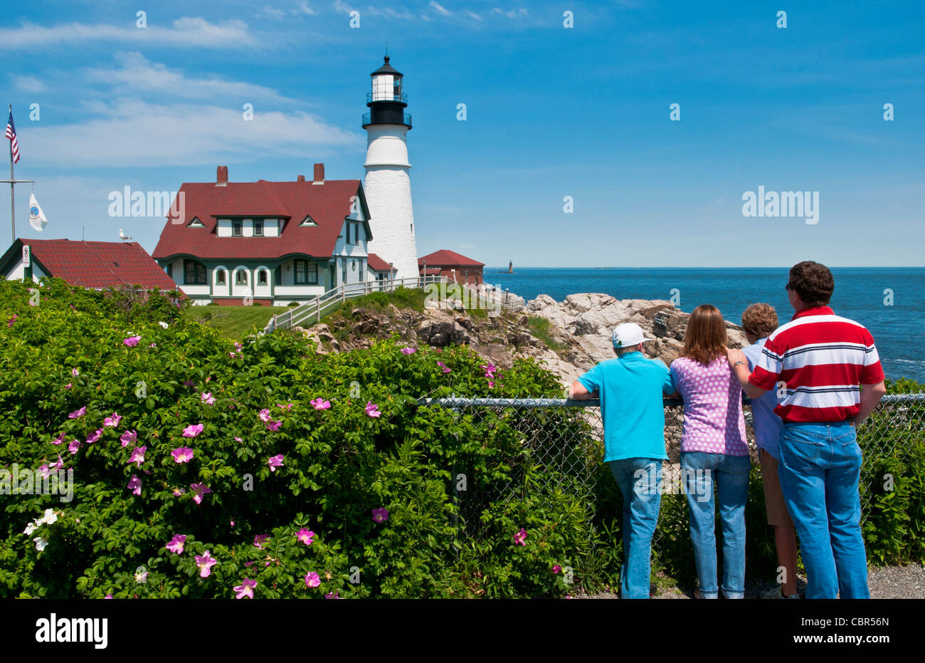 Beautiful scenic Maine in Portland Maine at the Portland Head ...
