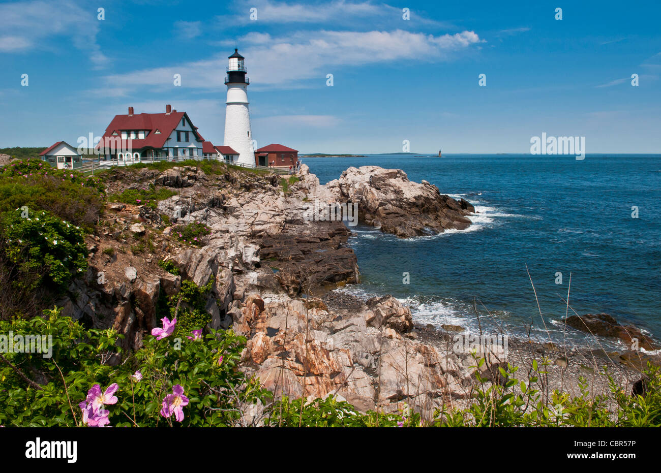 Beautiful scenic Maine in Portland Maine at the Portland Head ...