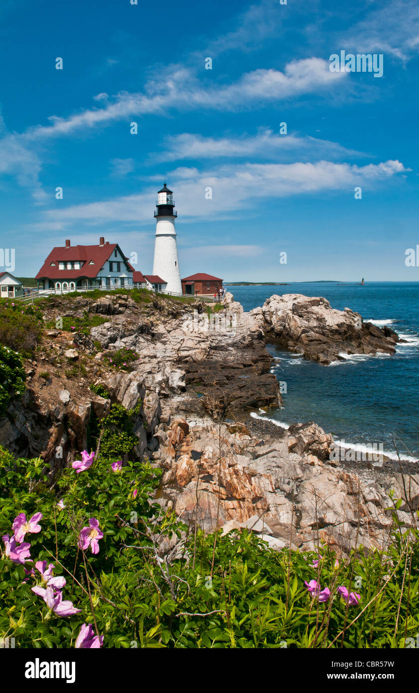 Beautiful scenic Maine in Portland Maine at the Portland Head ...