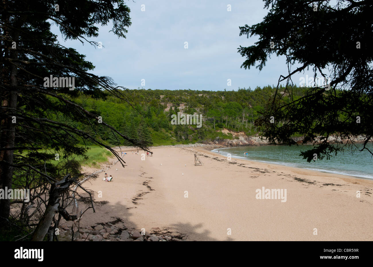 Acadia National Park near Bar Harbor Maine Sandy Beach area with sand ...