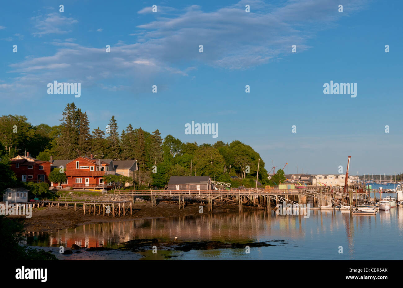 Beautiful vacation spot of Bar Harbor Maine with water and ships, boats ...