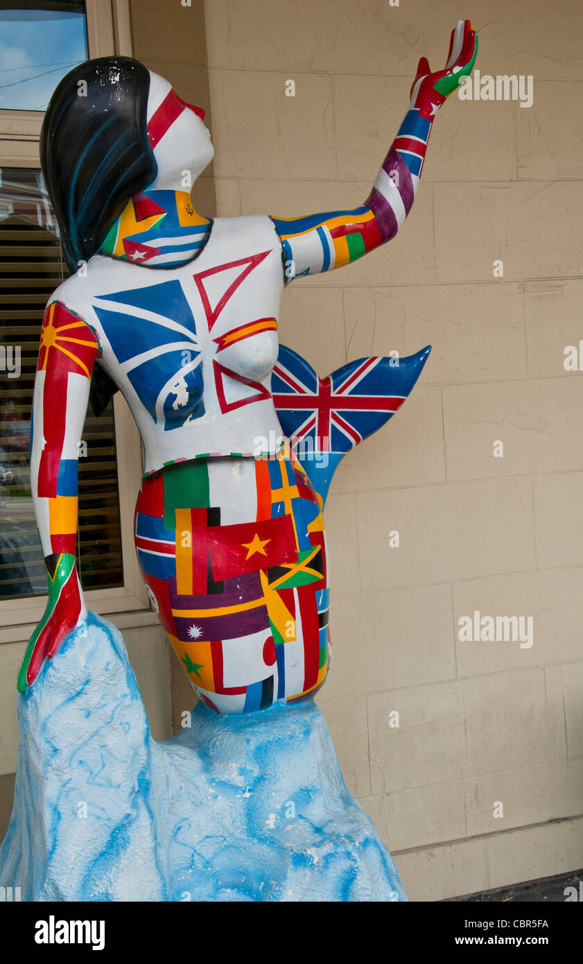 Newfoundland Canada St Johns capital close up of mermaids painted in ...