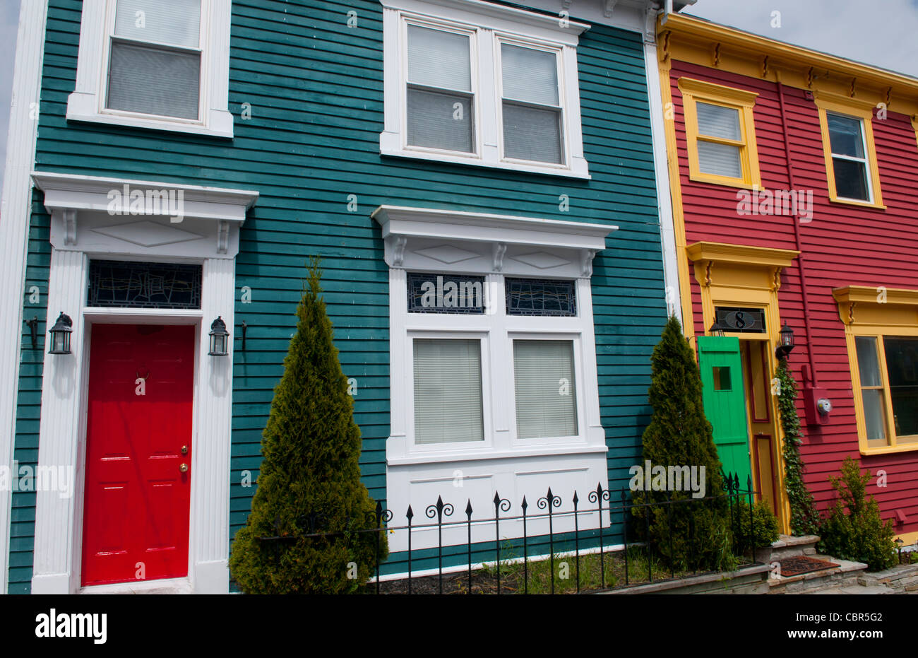 Newfoundland Canada St Johns capital close up of colorful houses famous ...