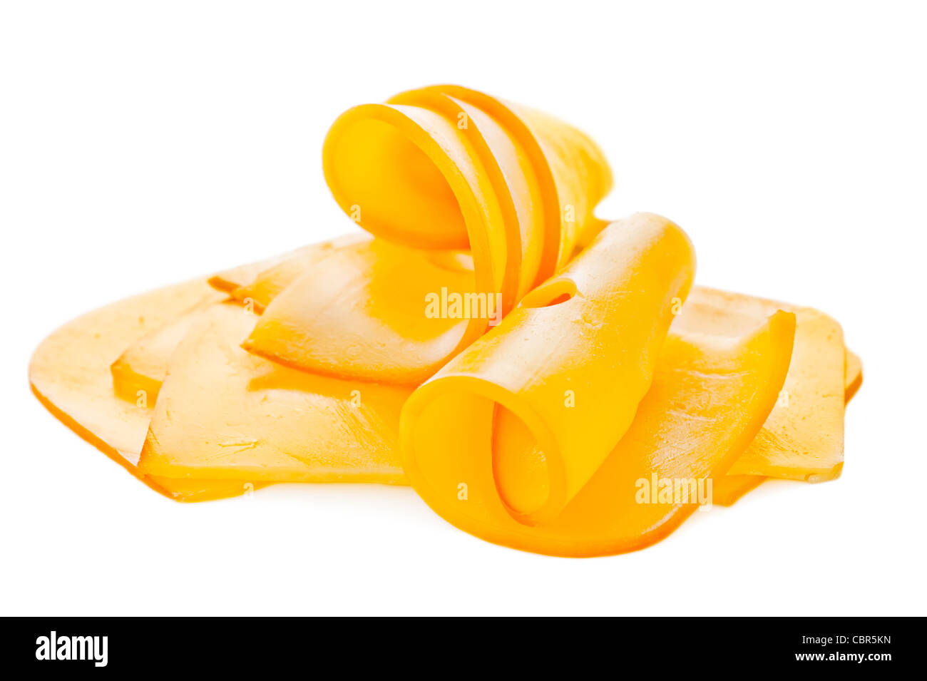 Sliced cheese isolated on white background Stock Photo - Alamy