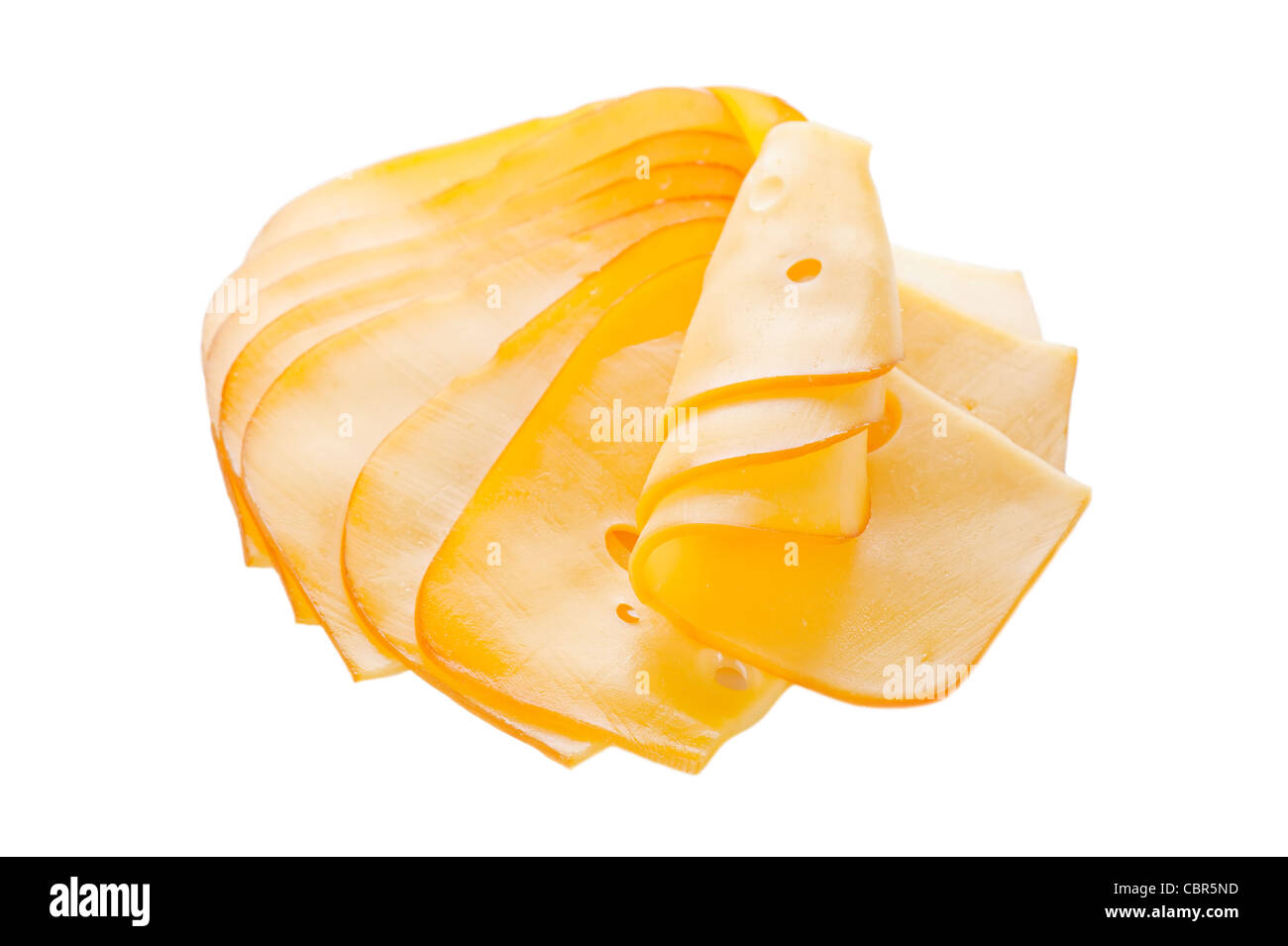 Sliced cheese isolated on white background Stock Photo - Alamy