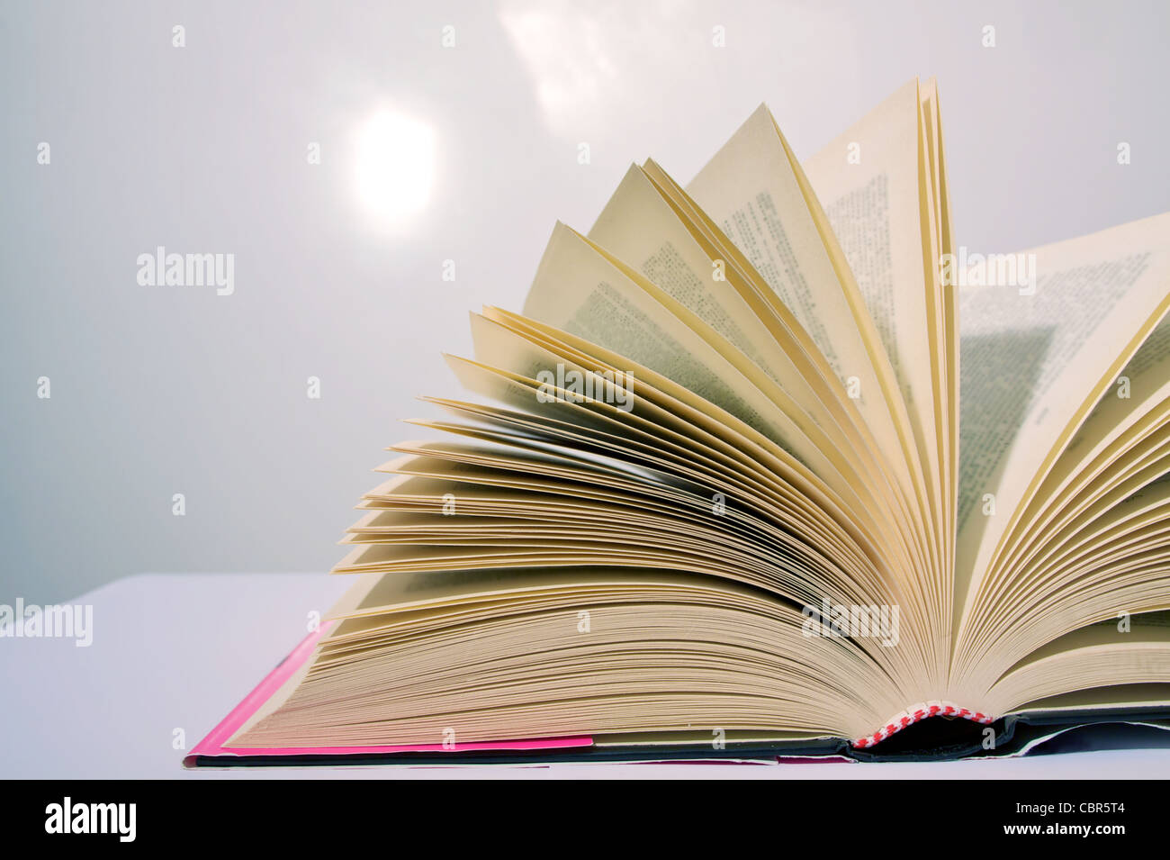 Opened book on white background, Isolated object Stock Photo - Alamy