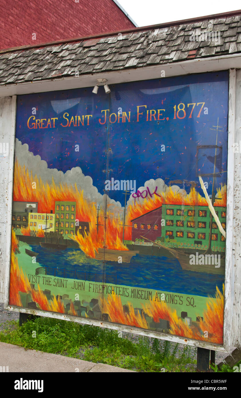 Saint John New Brunswick center city of artwork for the Great Fire of ...