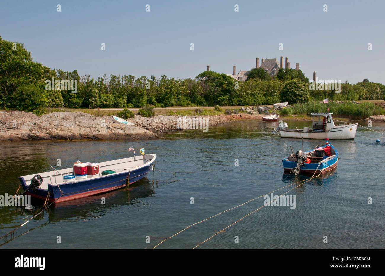 Newport Rhode Island boats in small harbor on the famous Scenic Ocean ...
