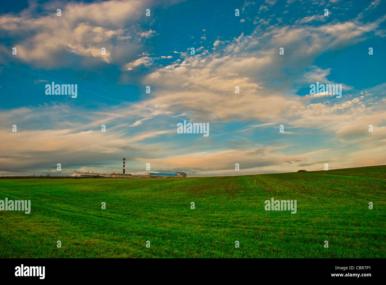 Old factory on a hill Stock Photo - Alamy