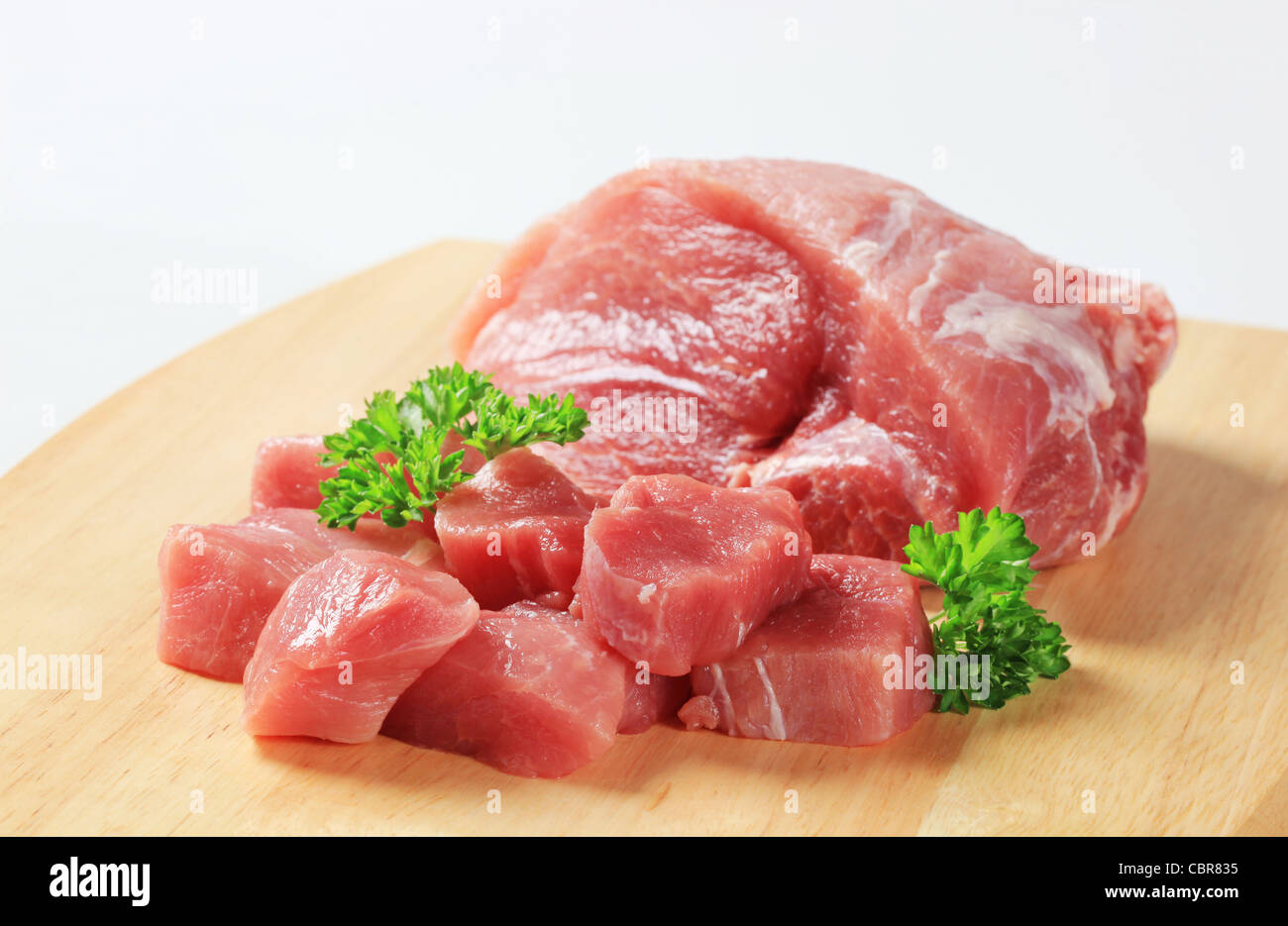Fresh raw pork pieces hi-res stock photography and images - Alamy