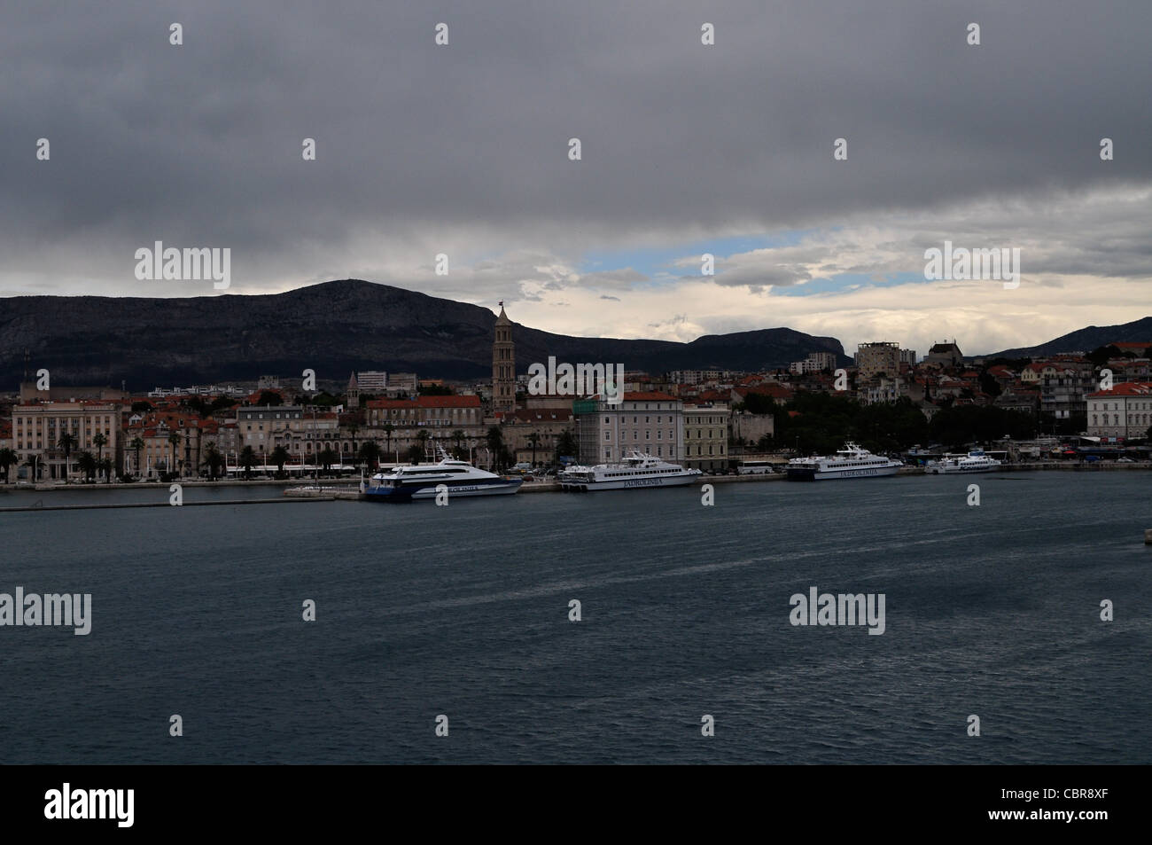 Split harbour, formerly Spalato, Croatia in spring light Stock Photo ...