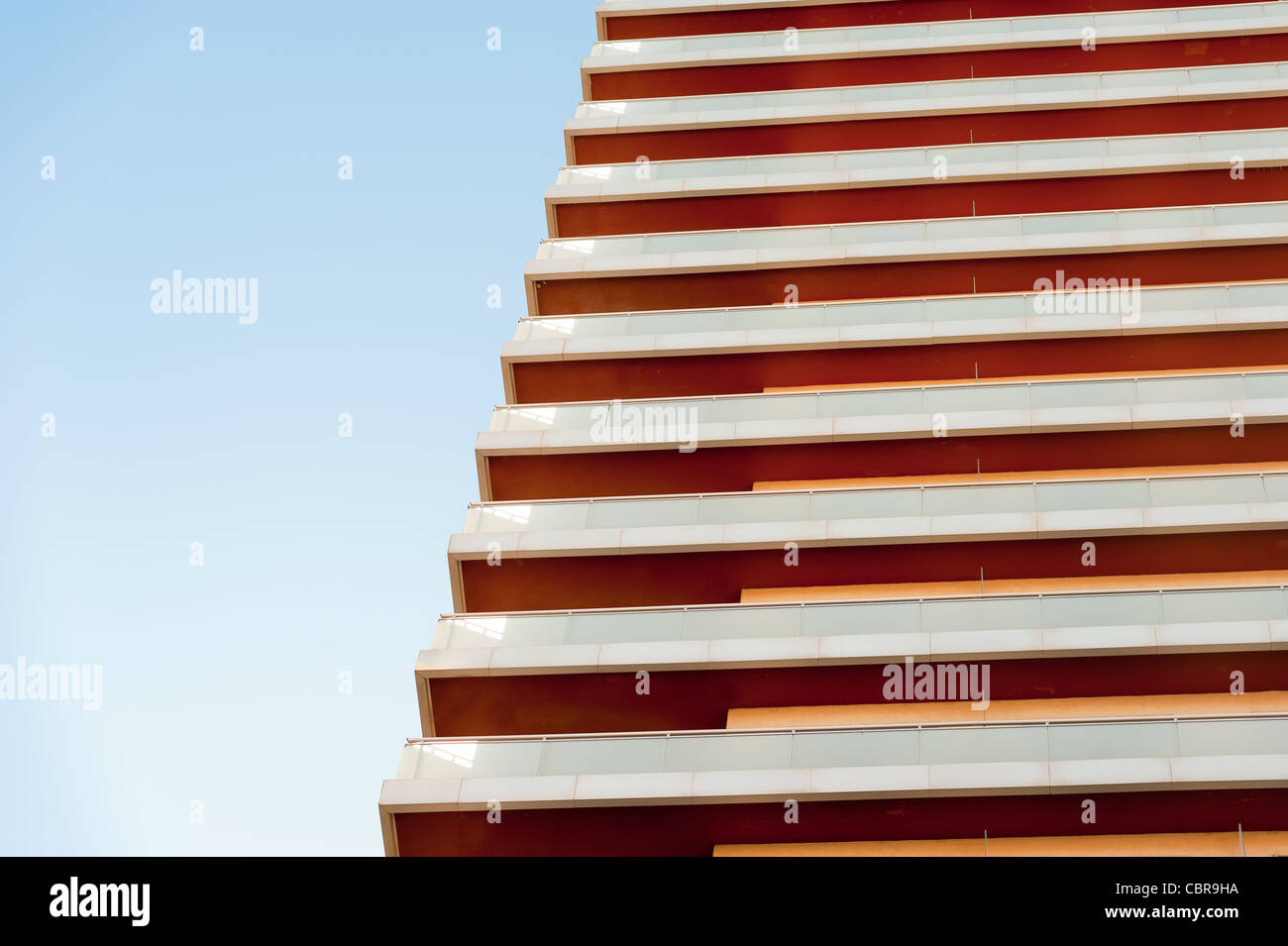 Detail take of a skyscraper and its terraced facade Stock Photo - Alamy