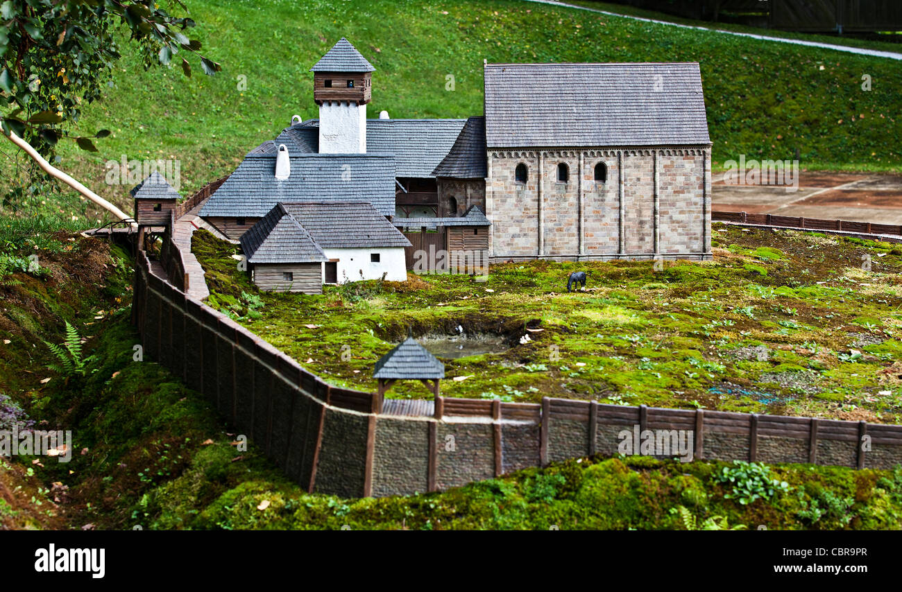 Model of a fragment of housing in the ages of Great Moravian Empire in ...