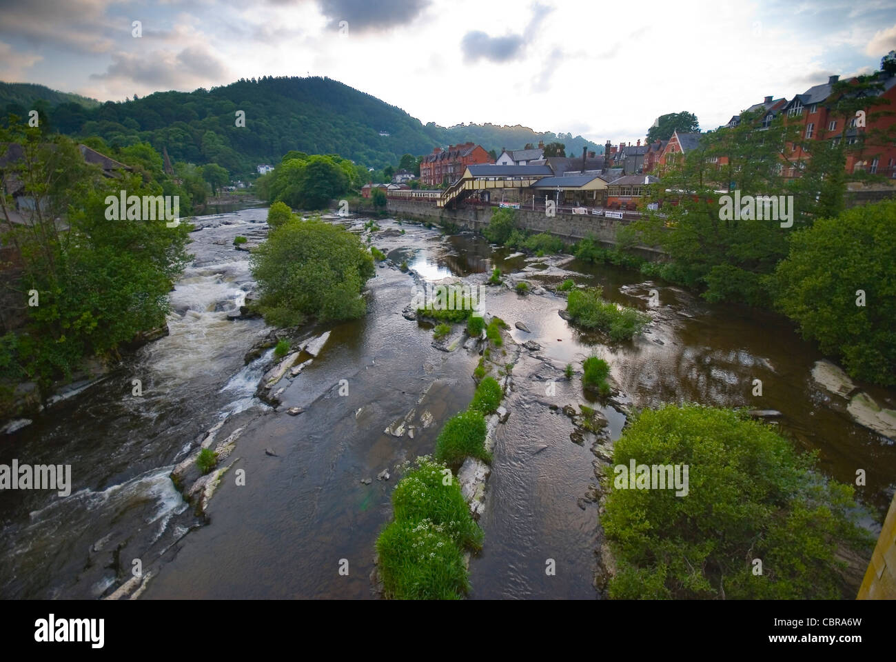 Llangollen Steam Railway Station, on the River Dee, north Wales, UK ...