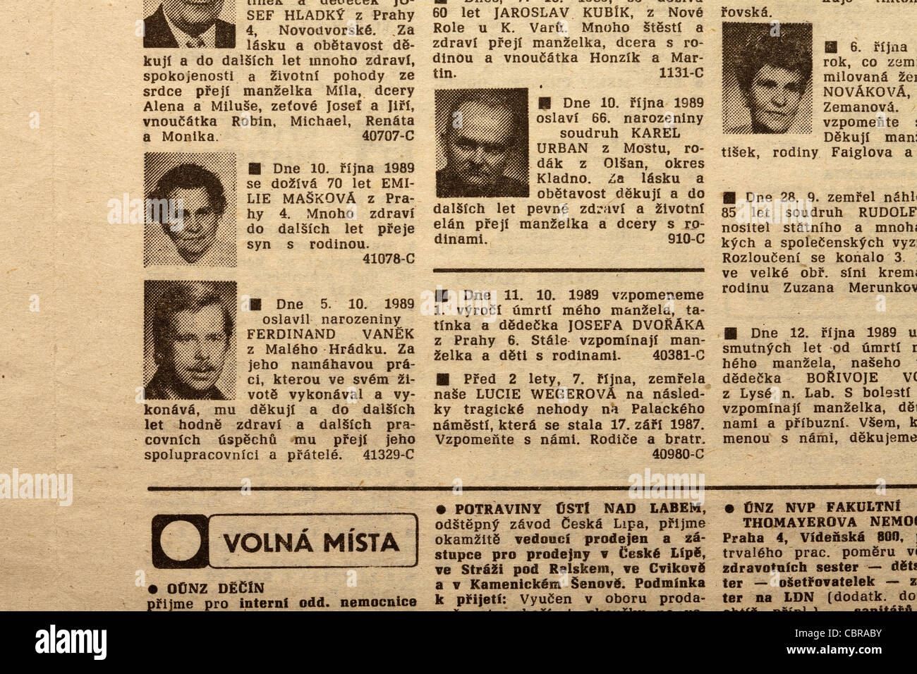 Prank birthday wish to Ferdinand Vanek, who in fact was dissident ...