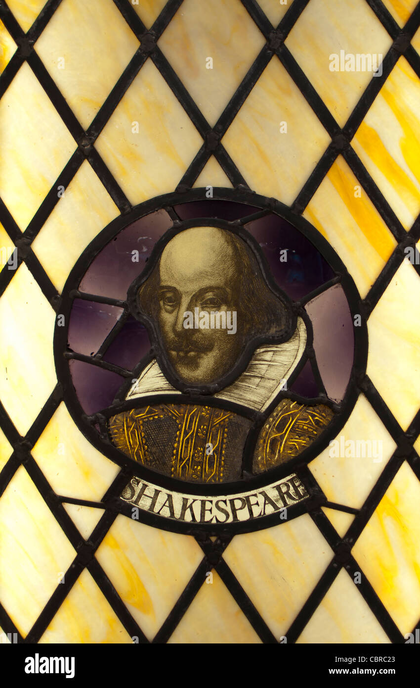 William Shakespeare stained glass Stock Photo - Alamy