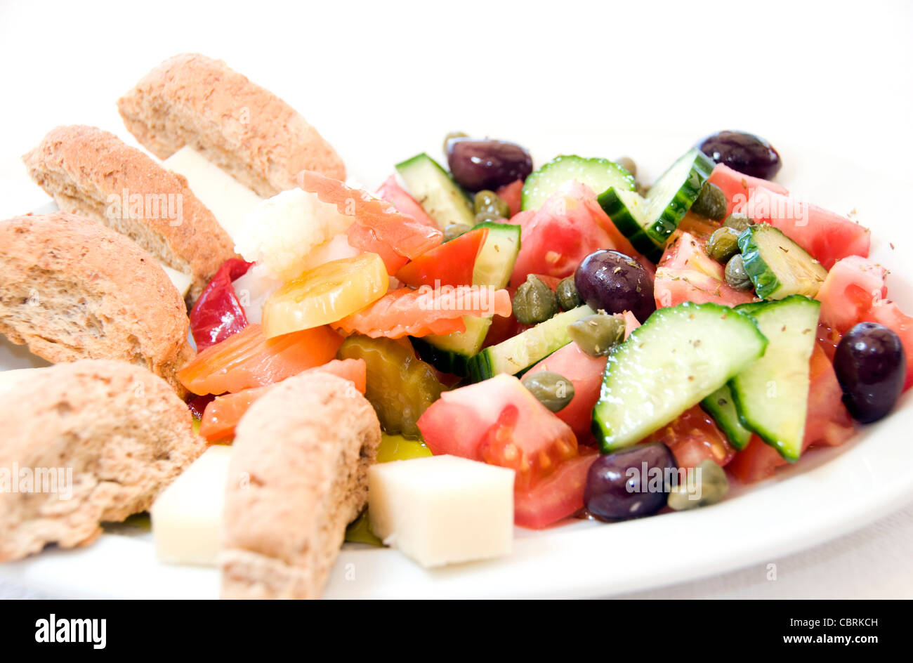 Greece Greek food vegetable plate platter breakfast traditional crusty ...
