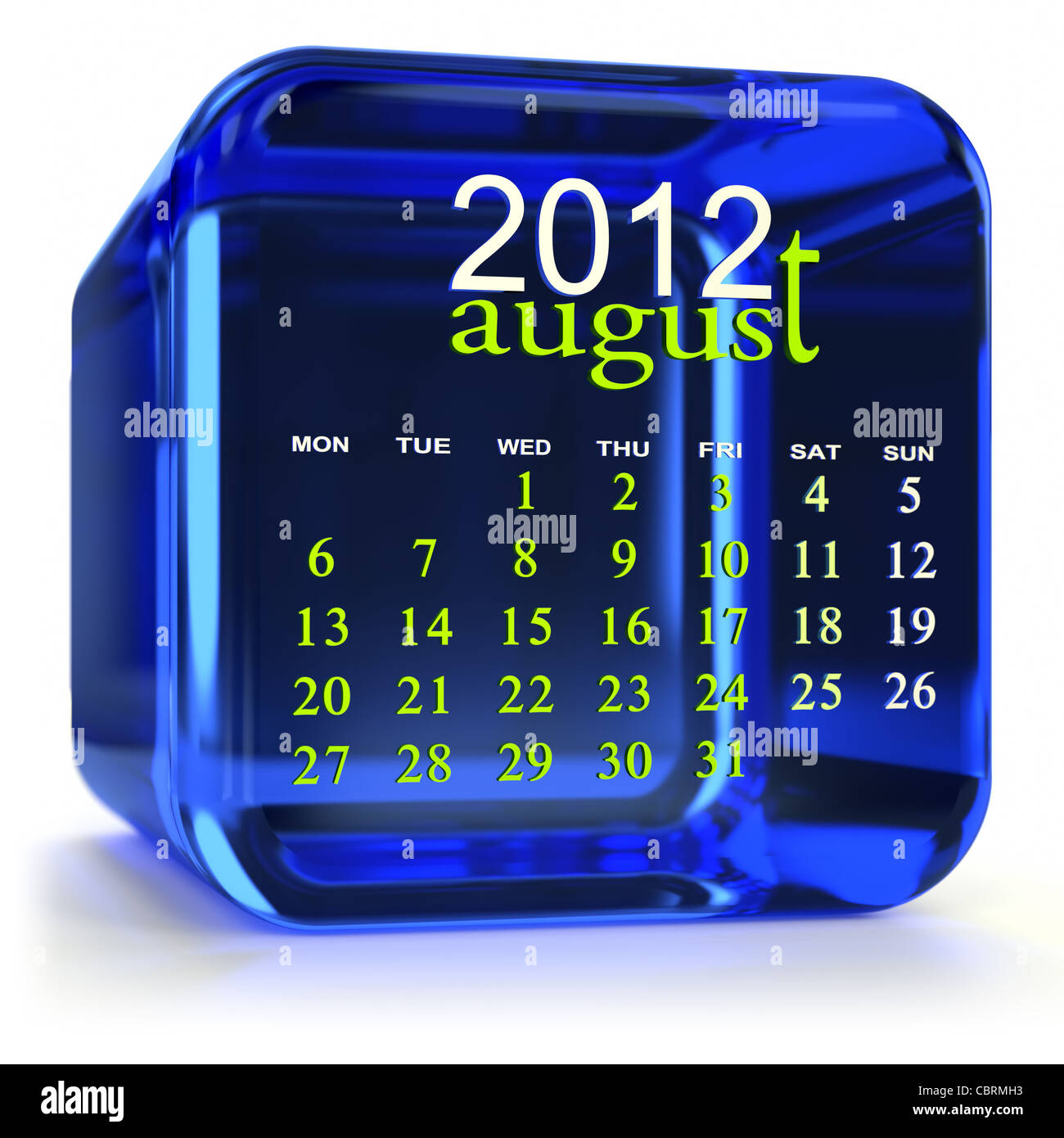 Blue glass calendar. Part of a calendar set Stock Photo - Alamy
