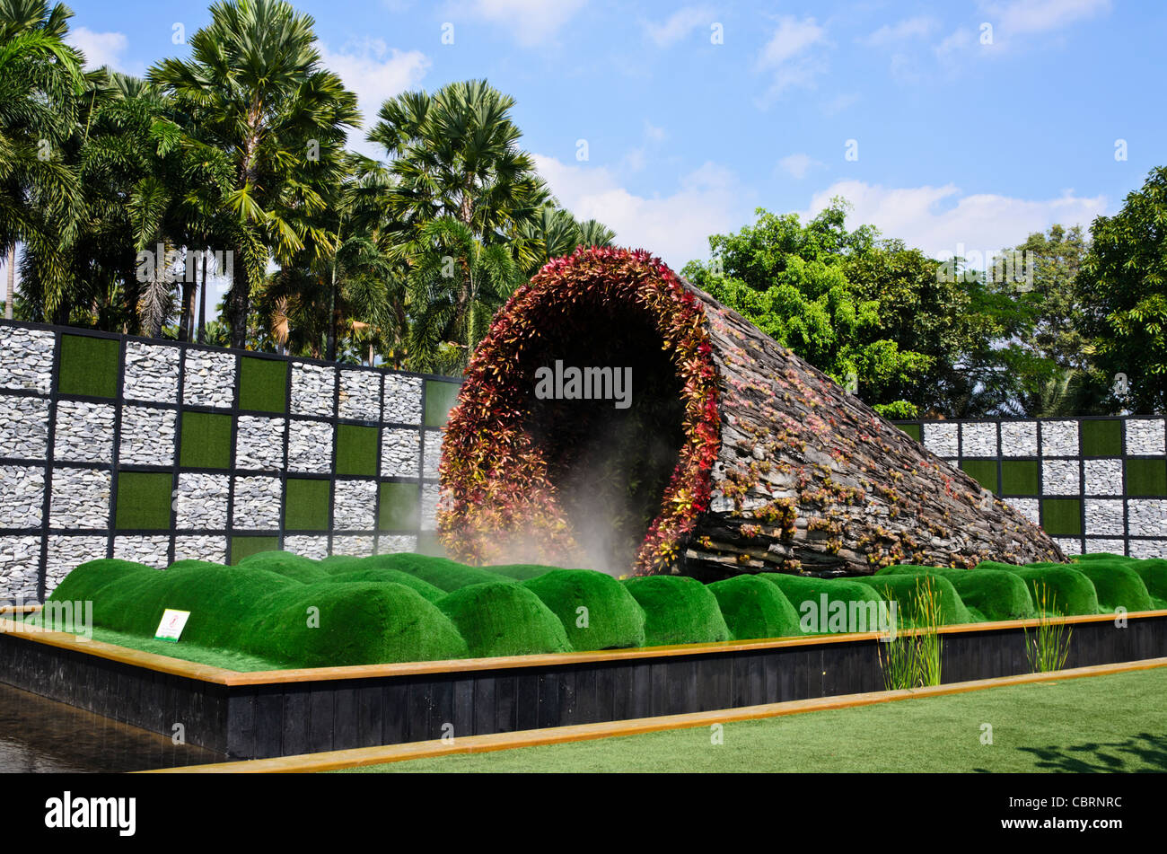 Large hollow log sculpture at Royal Flora Ratchaphruek in Chiang Mai ...
