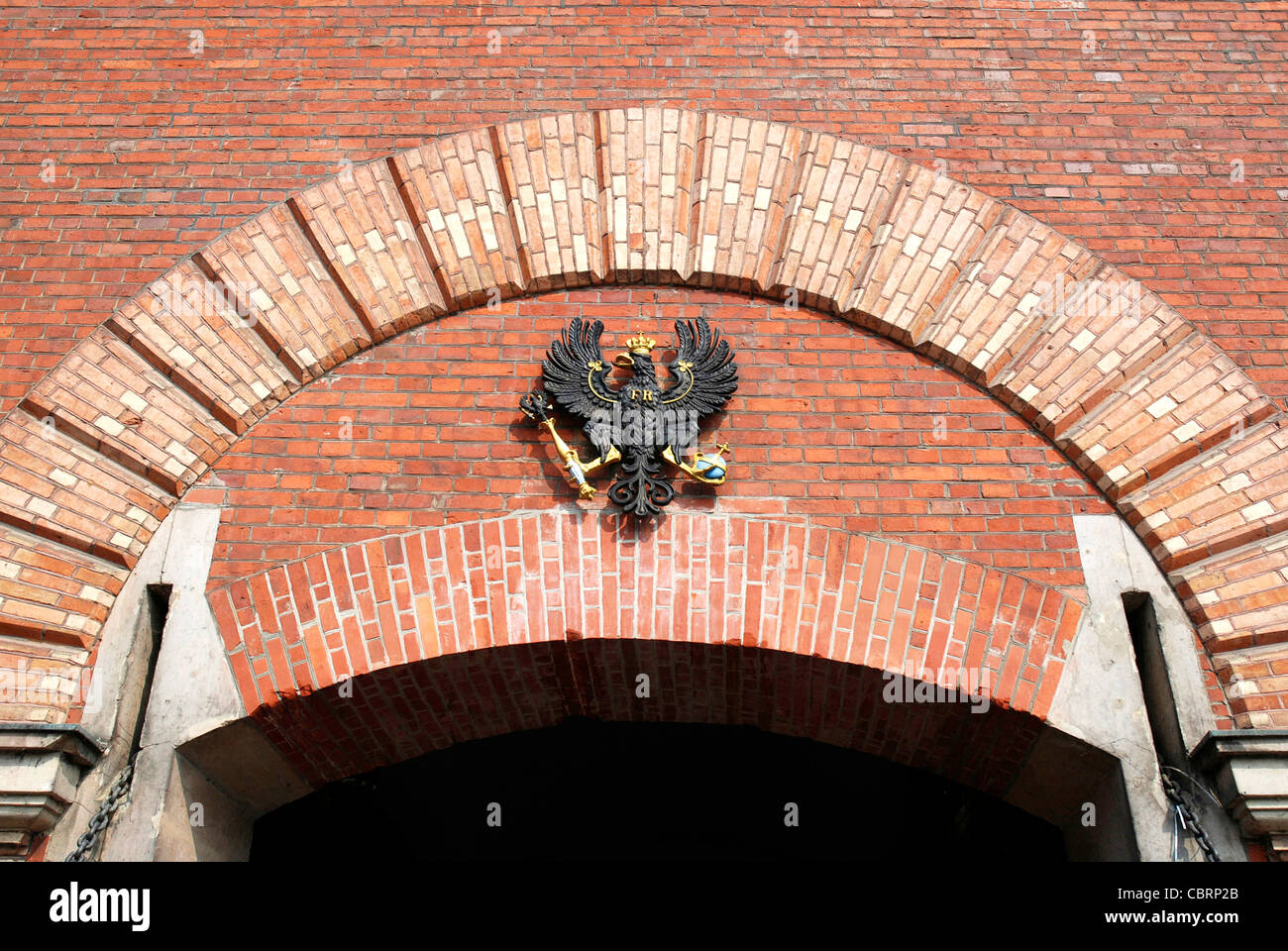 The Prussian coat of arms over the entrance of the Spandau Citadel in ...
