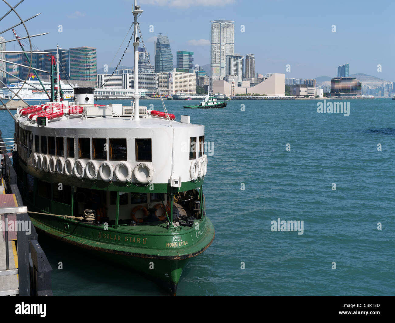 dh CENTRAL HONG KONG Solar Star ferry at Central Pier 7 habour Tsim sha Tsui harbour green ...